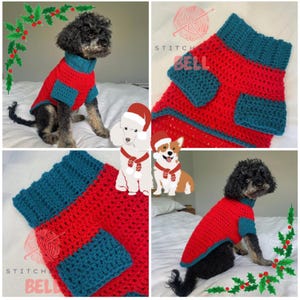 Multi-size Crochet Dog Jumper Pattern, Stripe, Colourful, XS, S, M, L ...