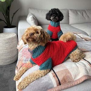 Multi-size Crochet Dog Jumper Pattern, Stripe, Colourful, XS, S, M, L ...