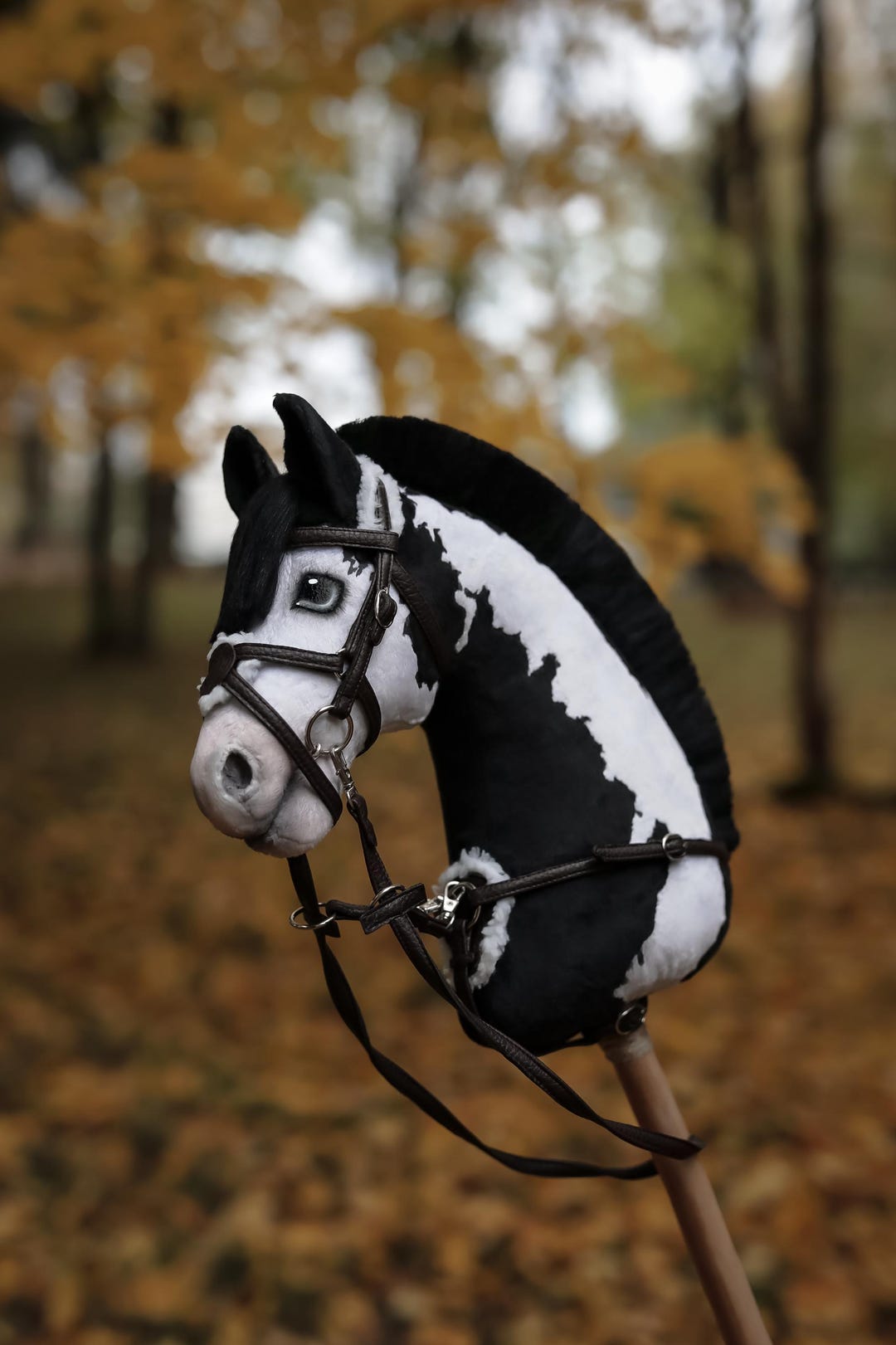 Handmade Pinto Hobby Horse: Mohawk Mane, Bridle & Breastplate - Etsy