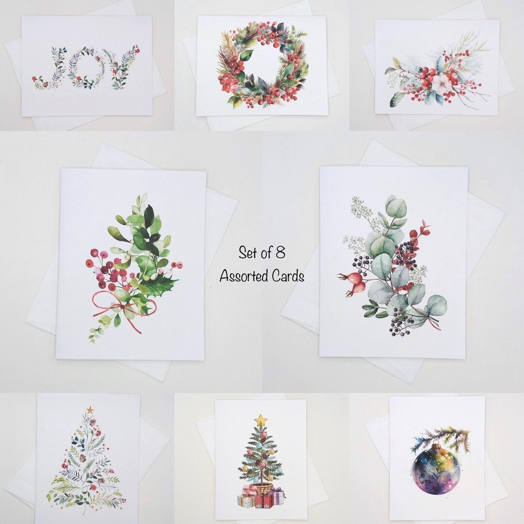 Assorted Christmas Cards, Holiday Note Card Assortment, Blank Inside ...