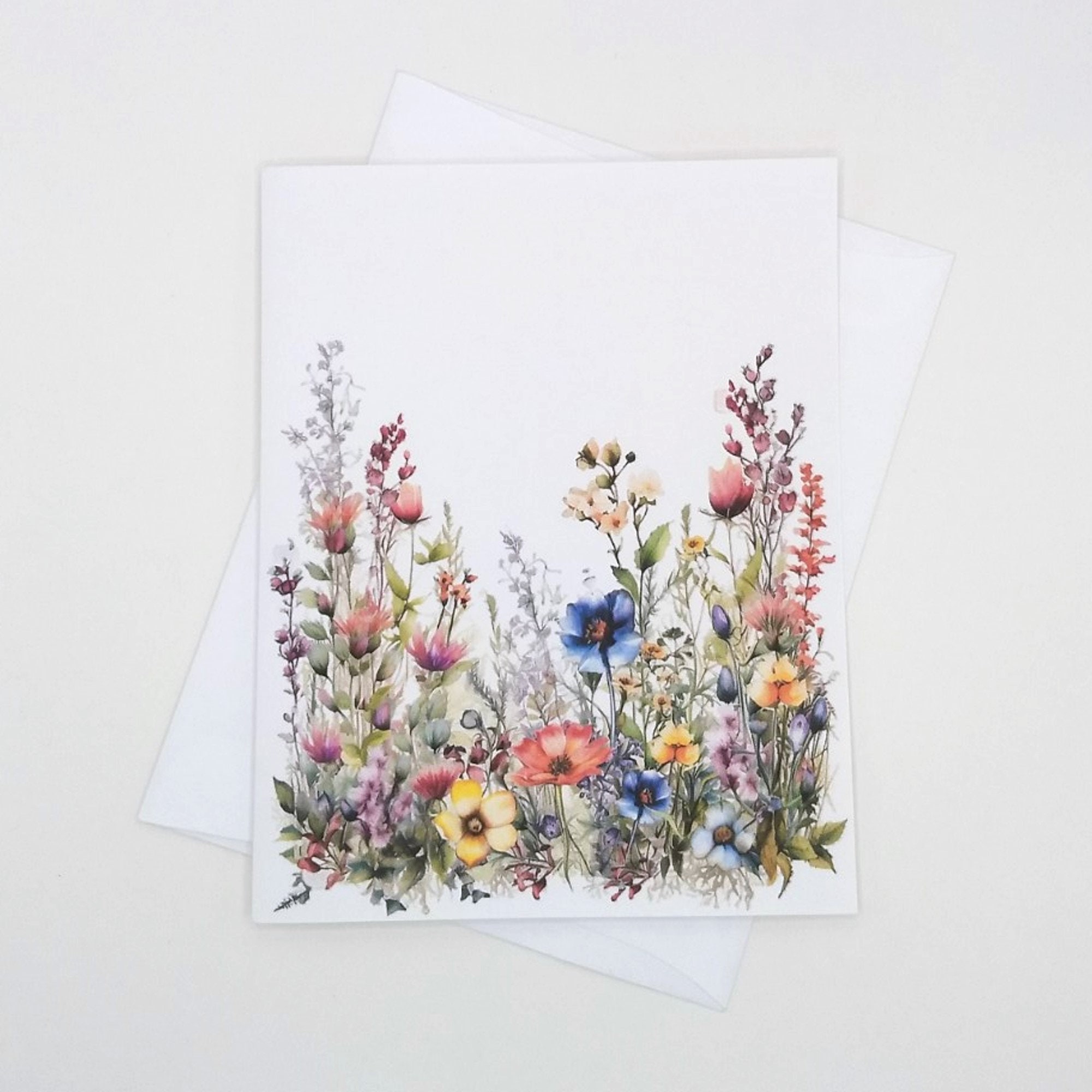 Wildflower Cards Set of 8 Blank Folded Note Cards Watercolor - Etsy