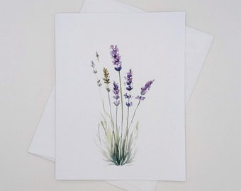 Lavender Card Set . Watercolor Flowers Note Cards . Floral, Nature ...