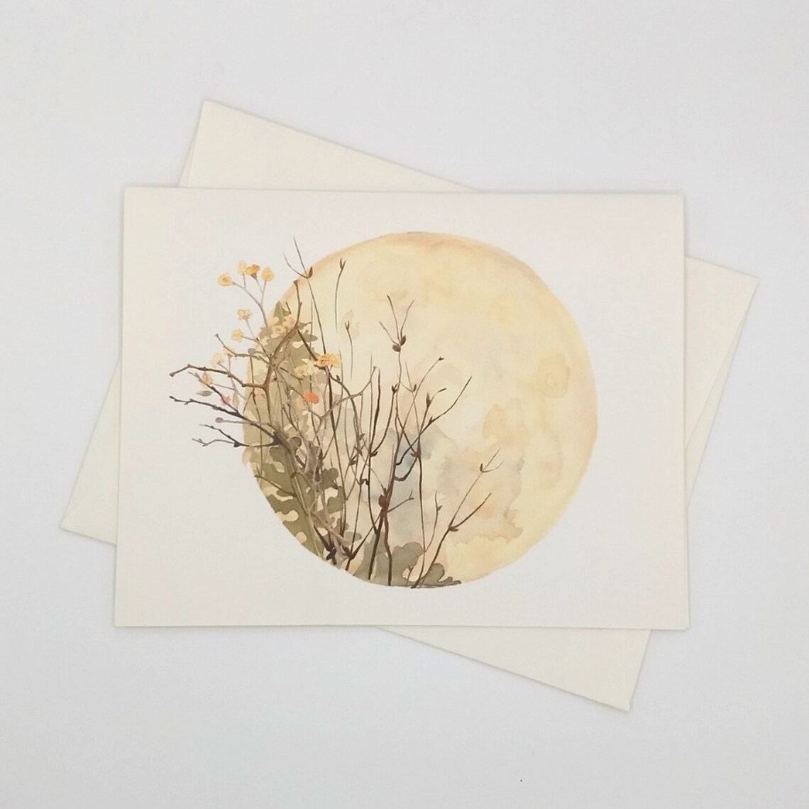 Moon Note Cards Set, 8 Blank Folded Cards, Fall Harvest Moon, Notecards ...