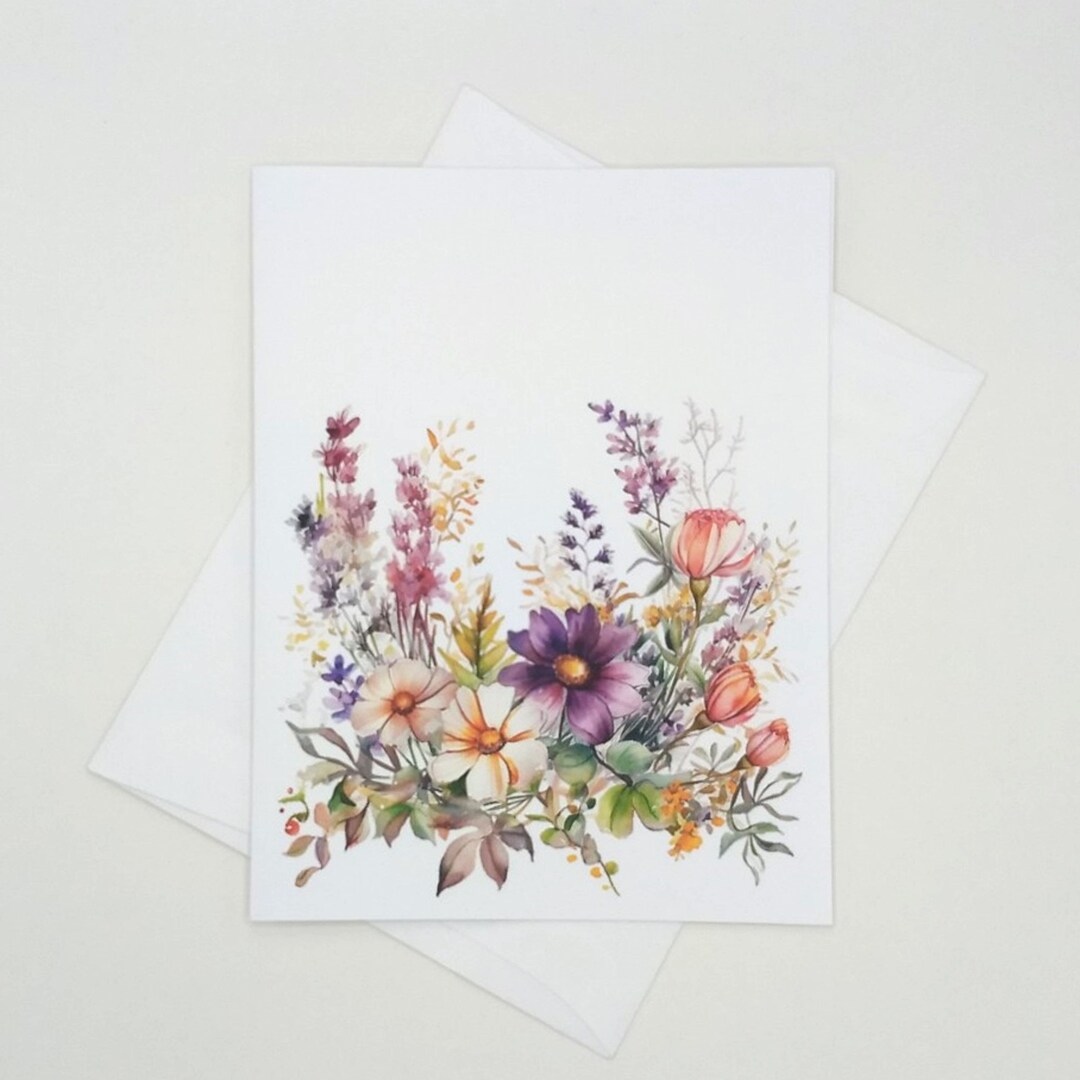 Wildflowers Note Card Set, Watercolor Flowers, Notecards, Wildflower ...
