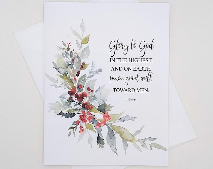 Illustrated Watercolour Christmas Cards Botanical Christmas Cards ...