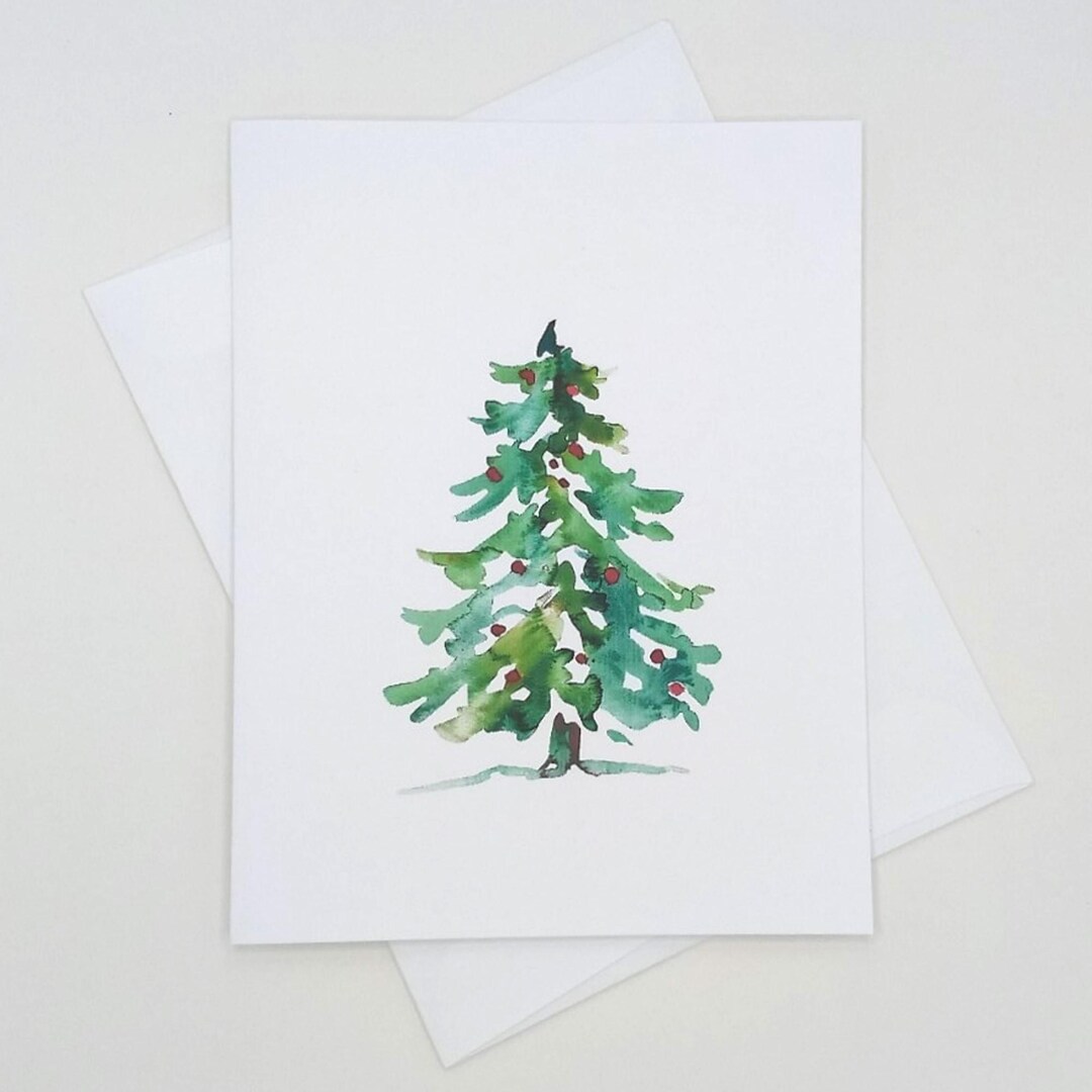 Christmas Cards, Christmas Tree Note Cards, Set of 8 Blank Inside ...