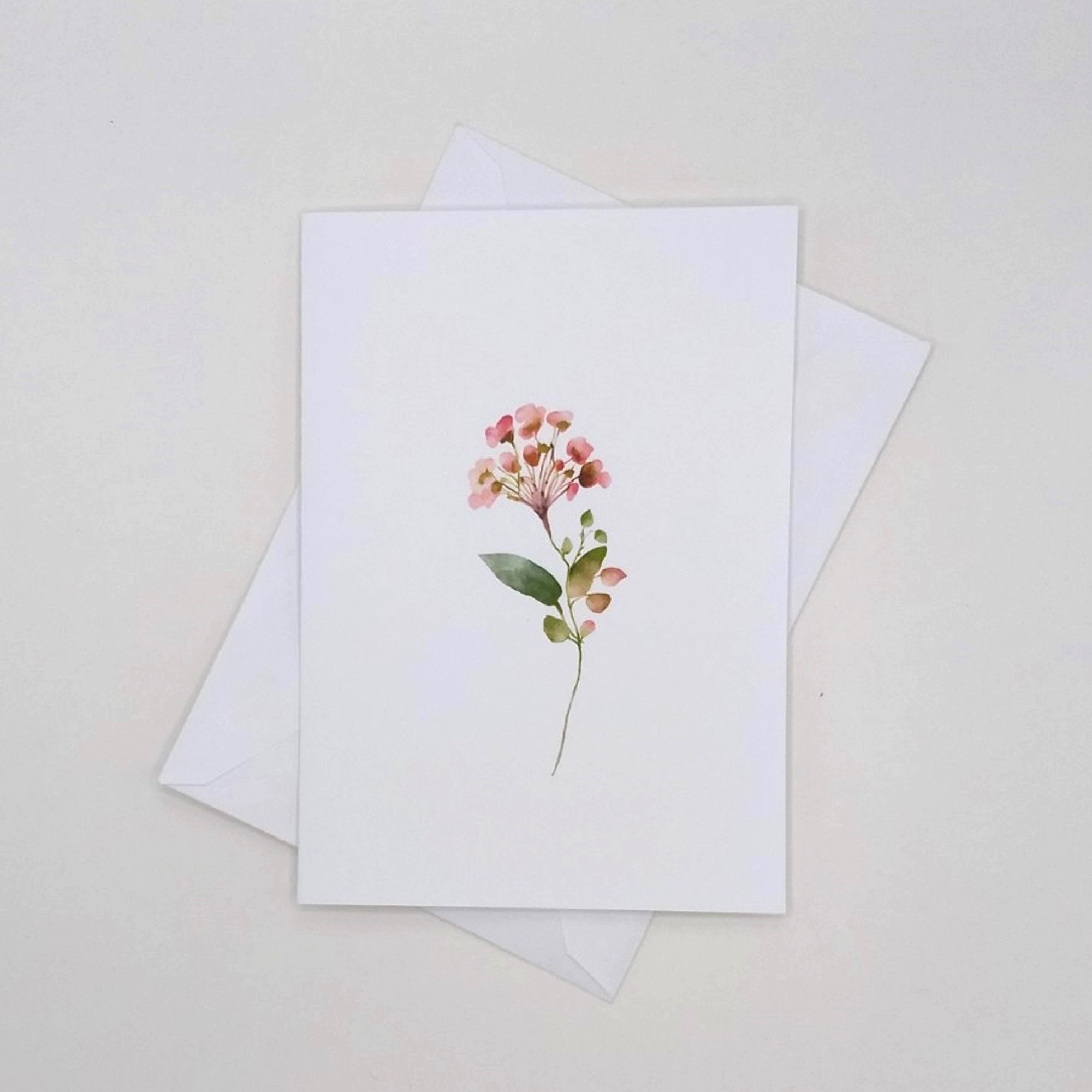 Pink Wildflowers Note Cards, Watercolor Flowers, Notecards, Flower, Set ...