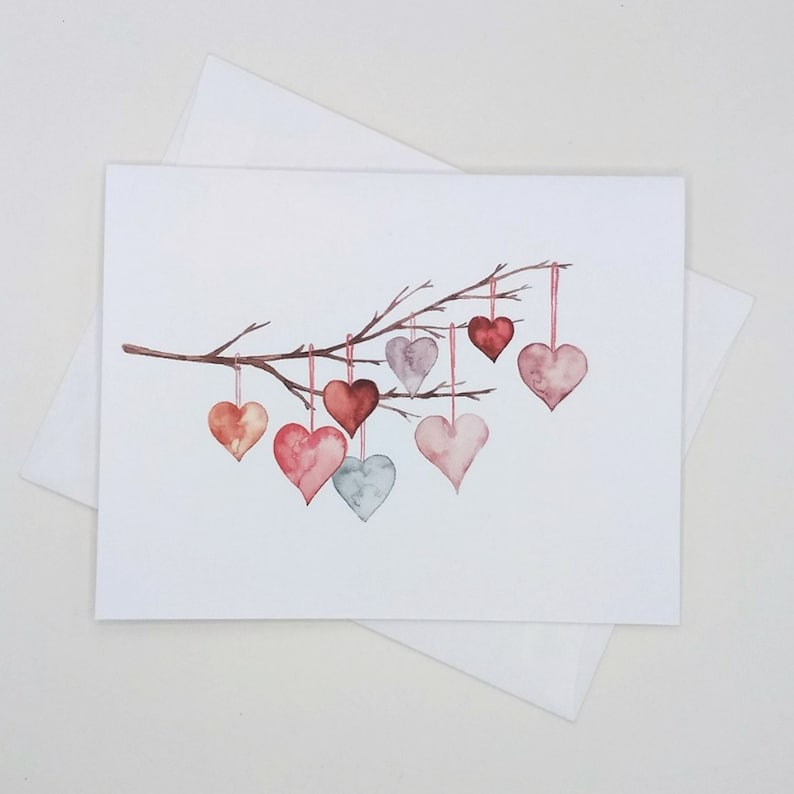 Hearts Valentine Cards, 8 Matching Blank Heart Note Cards, Valentine’s ...