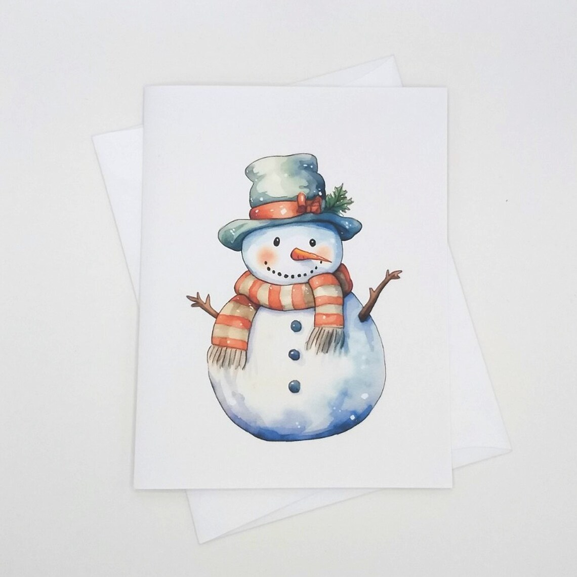 Christmas Card Snowman Assortment, 8 Blank Folded Note Cards, Snowmen ...