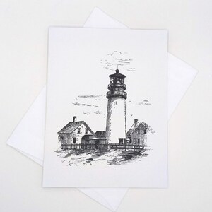 Lighthouse Drawing Card Set, 8 Blank Inside Folded Note Cards ...