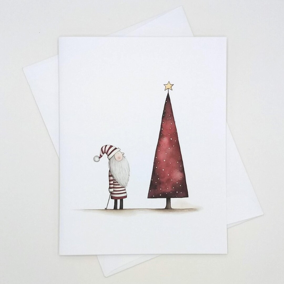 Santa Christmas Cards, 8 Blank Note Cards Set, Winter Holidays, Santa ...