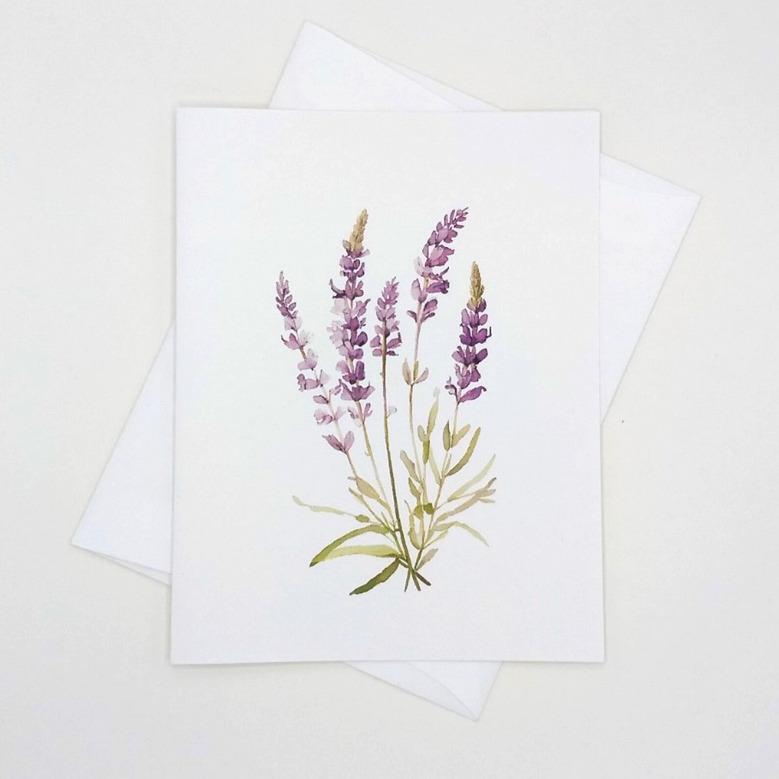 Lavender Note Card Set, Blank Folded Cards, Note Cards, Botanical ...