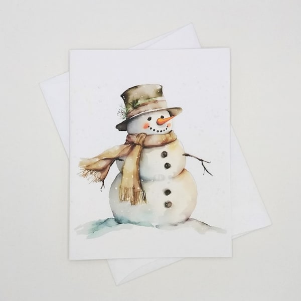 Snowman Card - Etsy