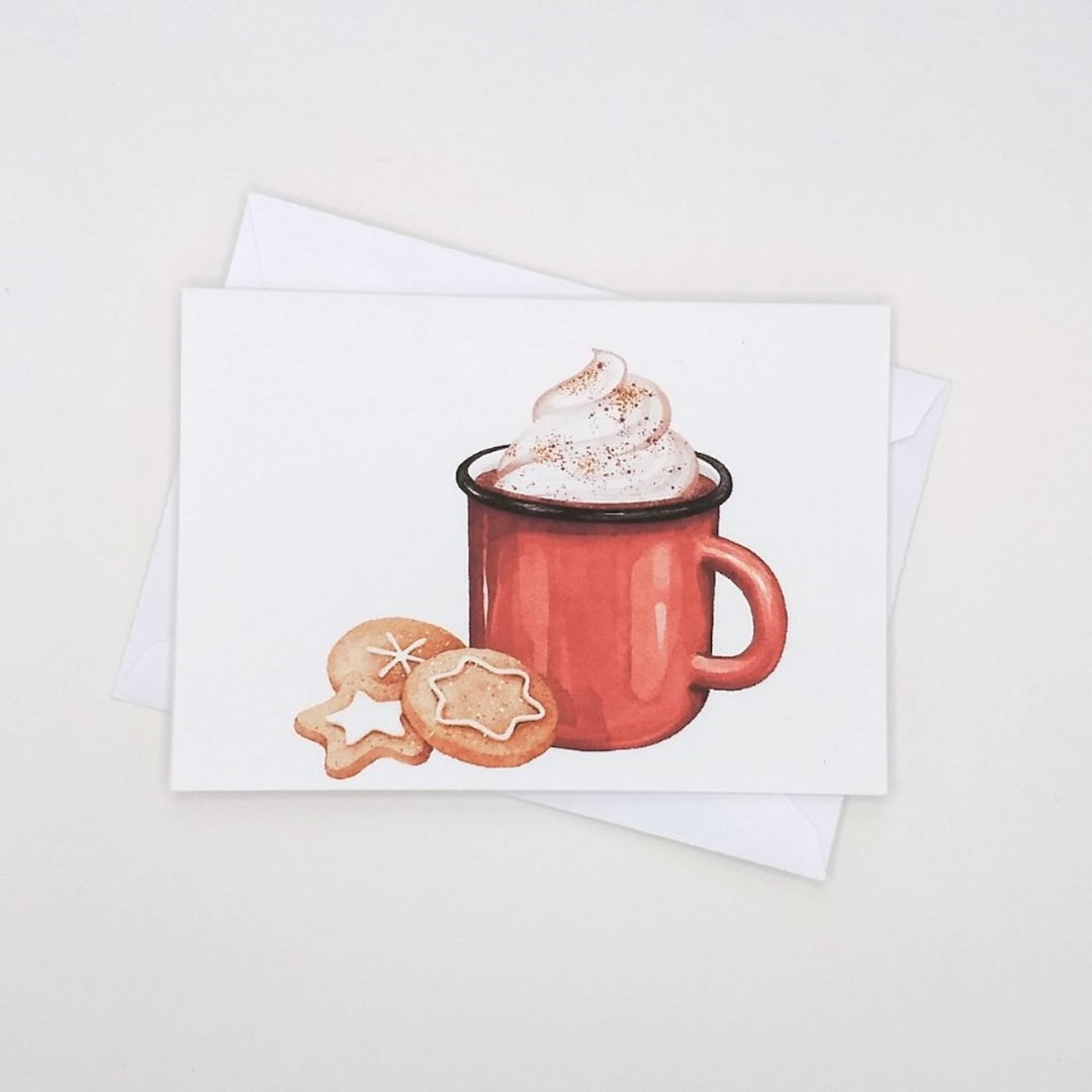 Hot Chocolate Christmas Cards, 8 Blank Holiday Note Cards, Cocoa ...