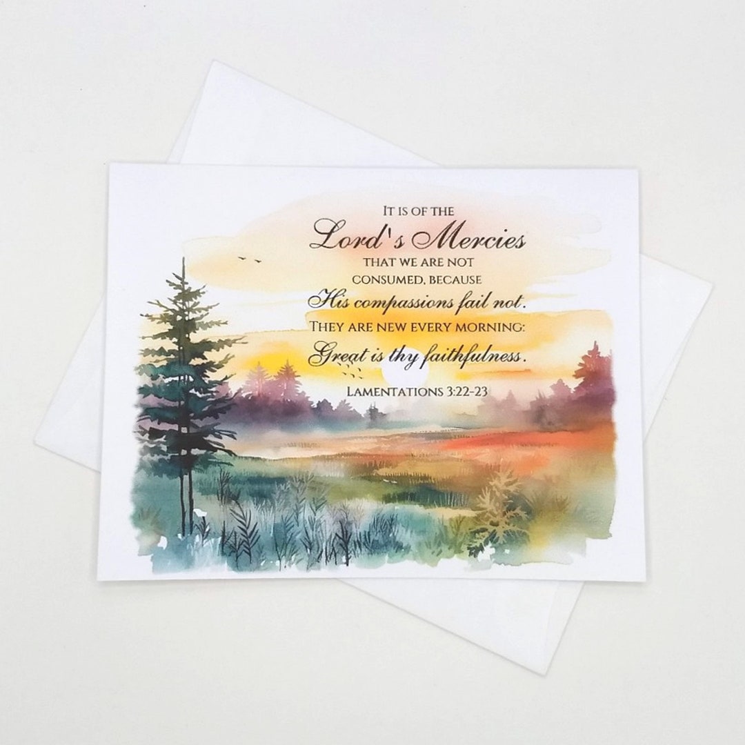 Scripture Bible Note Cards Set, 8 Blank Inside A2 Size Cards With ...