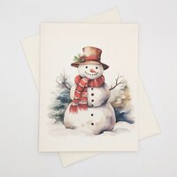 Quilled Snowman Family Greeting Card, Frameable Wall Art, Cute Holiday ...