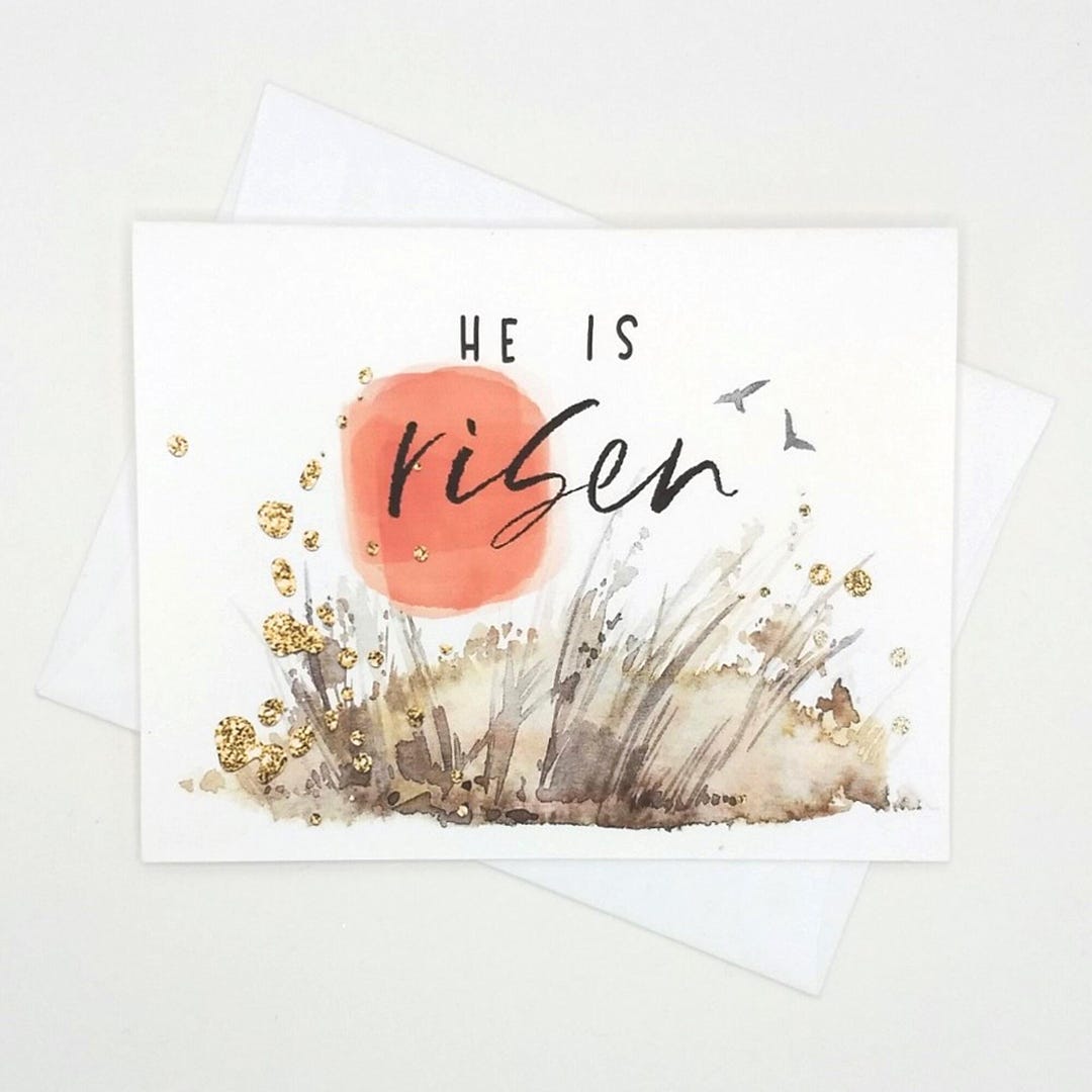 Religious Easter Cards, 8 Matching Note Cards, Jesus Resurrection, He ...