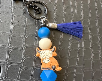 Highland Cow Keychain, Cow Keychain, Farm Keychain. Ranch Keychain ...