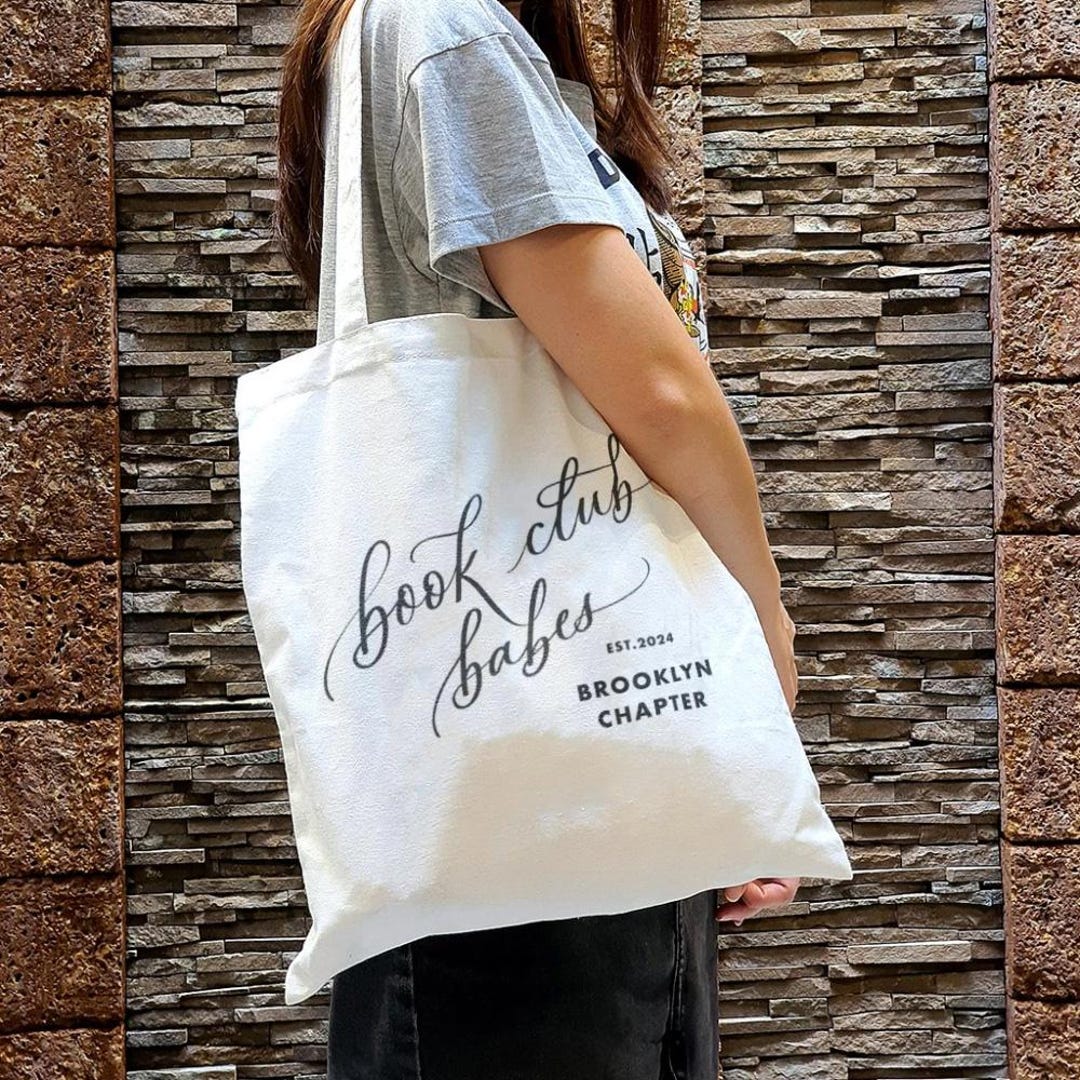 Personalized Book Club Tote Bag, Custom Book Tote Bag, Book Lover Tote ...