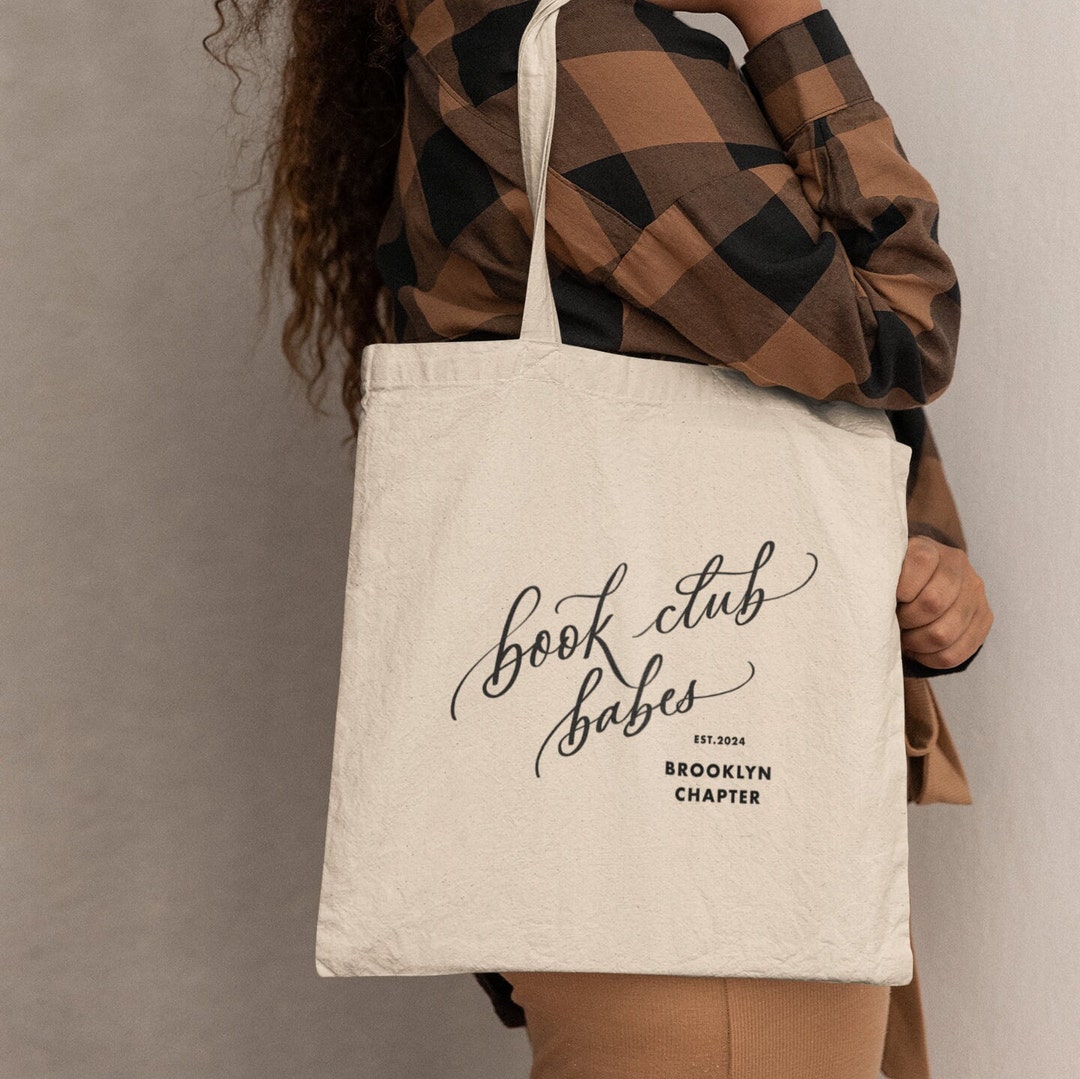 Personalized Book Club Tote Bag, Custom Book Tote Bag, Book Lover Tote ...