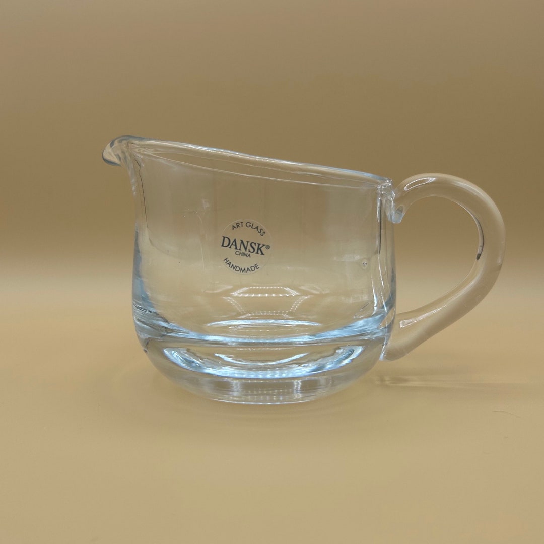 Dansk Gravy Boat Pitcher - Hand Blown Art Glass Clear TAG Sauce Heavy ...