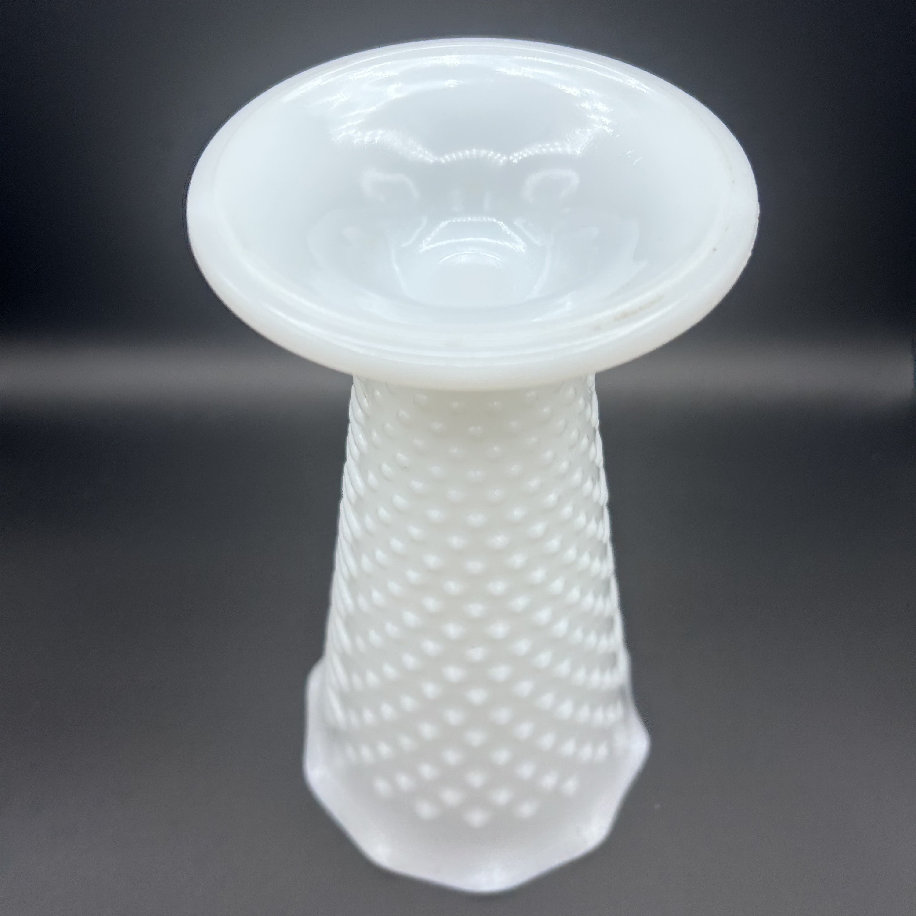 Milk Glass Hobnail Vase - Table White Simple Hob Nob Bubble Vintage ...