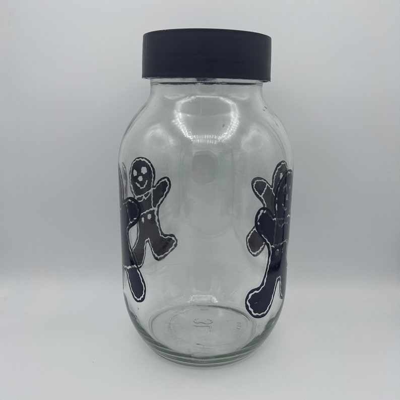 Calton Glass Gingerbread Man Cookie Jar With Lid, Vintage Kitchen Decor ...