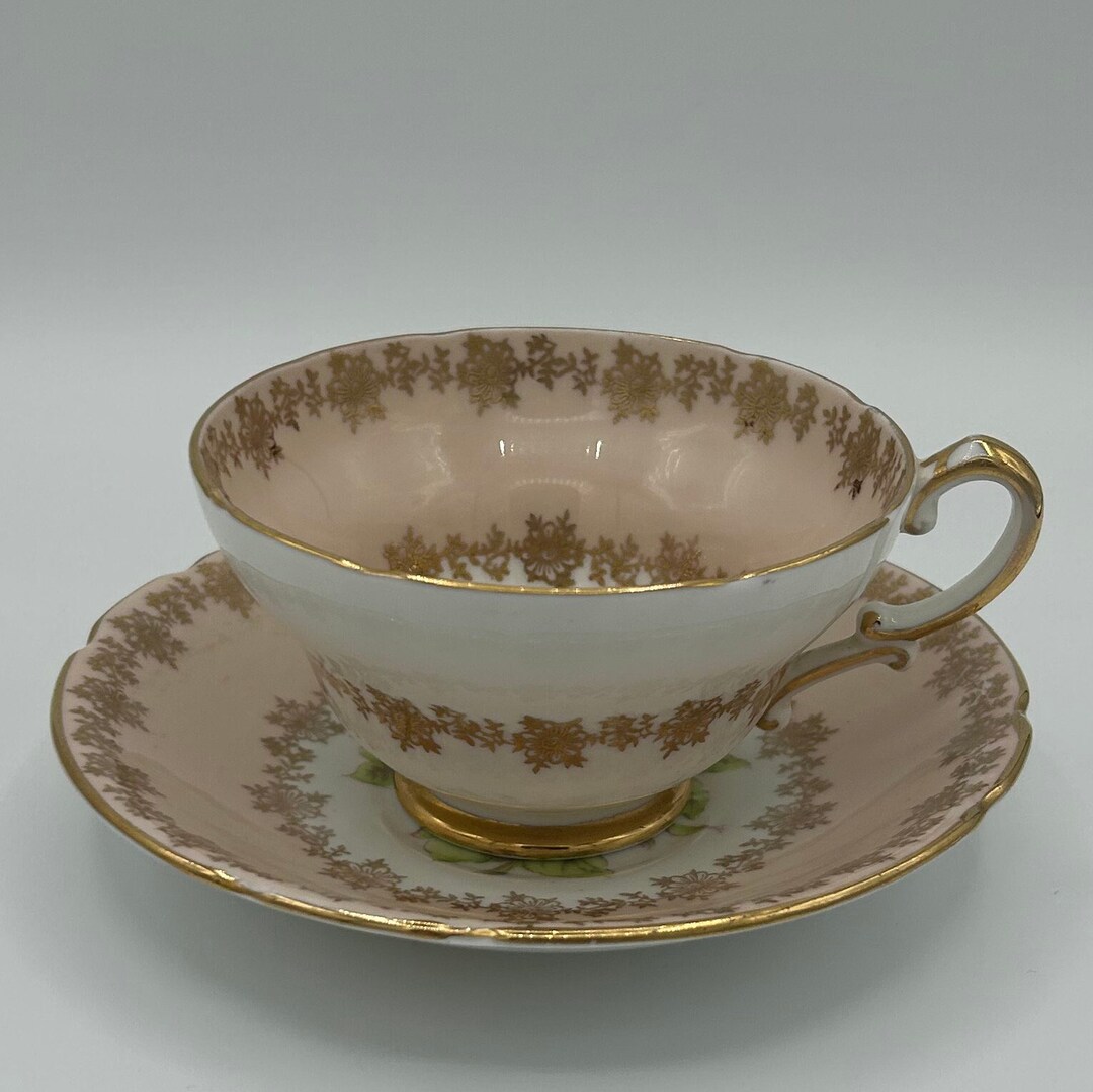 Vintage Stanley Tea Cup and Saucer: Pink Floral Gold Fine Bone China - Etsy