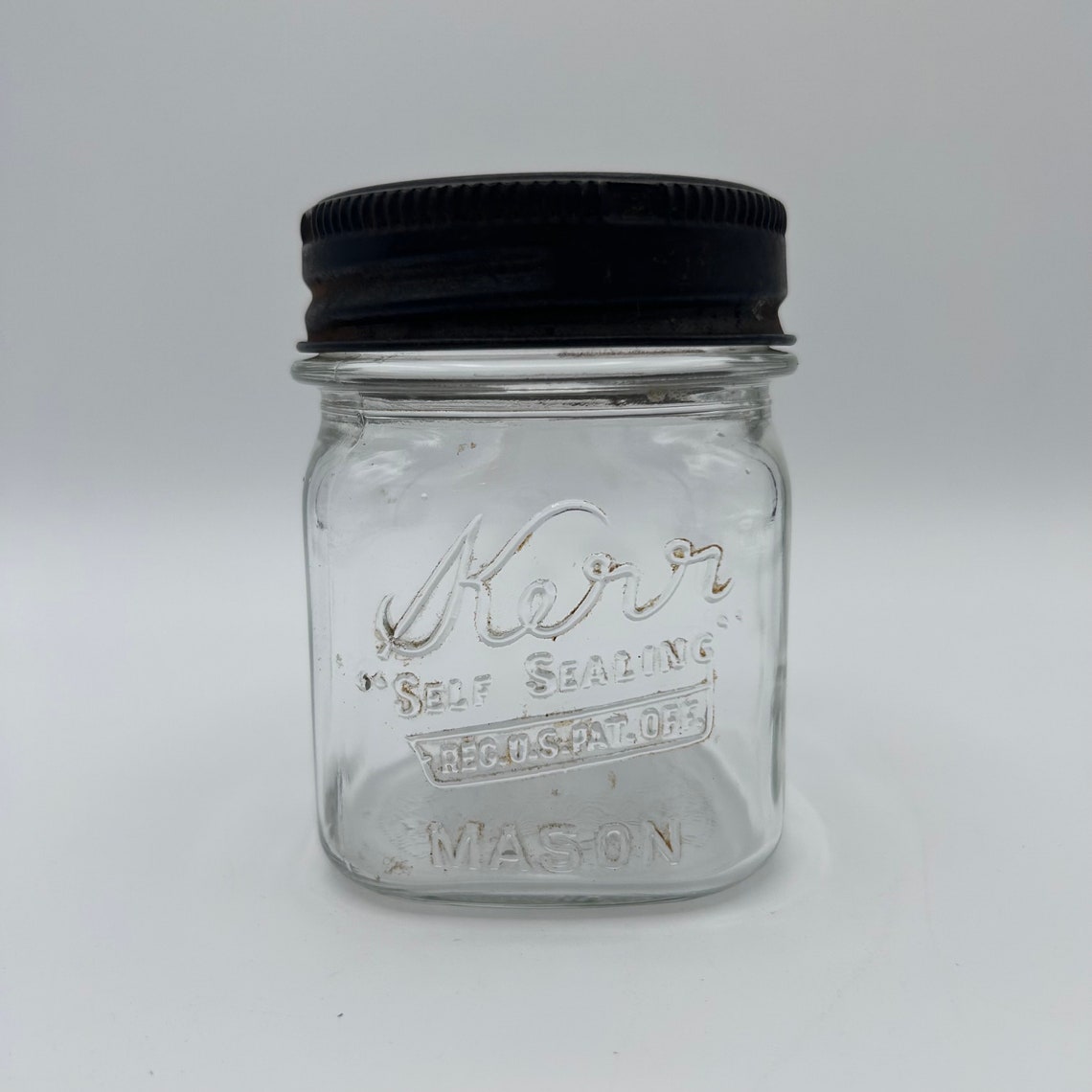 Kerr Self Sealing Wide Mouth Pint Mason Jar With Metal Rim Fruit 3 ...