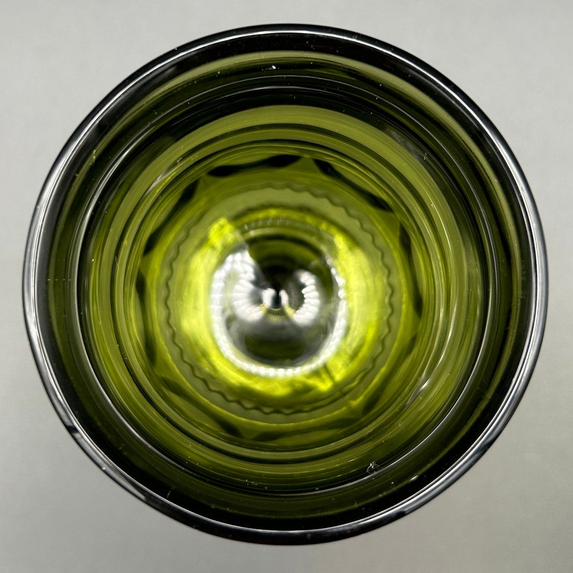 Kings Crown Water Wine Goblets -set of 2, Olive, Green, Thumbprint ...