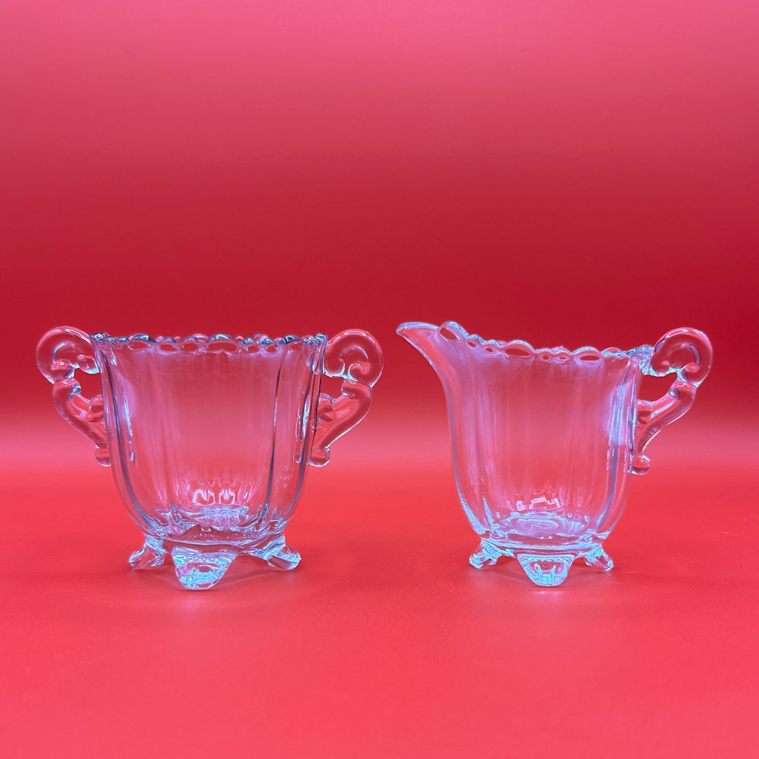 Cambridge Crystal Cream & Sugar Set - Vintage, Antique, Glass, #3900 ...