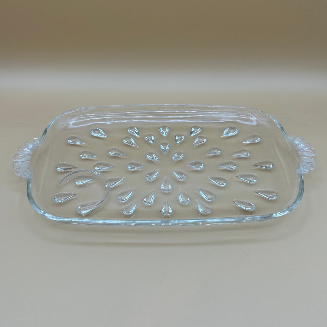 Hazel Atlas Tear Drop Tray Set of 3 - Luncheon, Snack, Plate, Glass ...