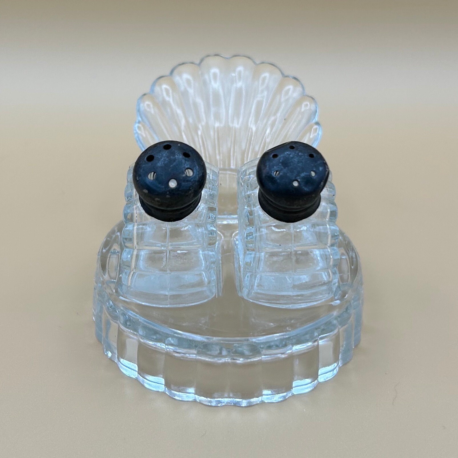 Salt & Pepper Shaker - Sea Shell, Sterling Silver Tops, 5 Pc Set ...