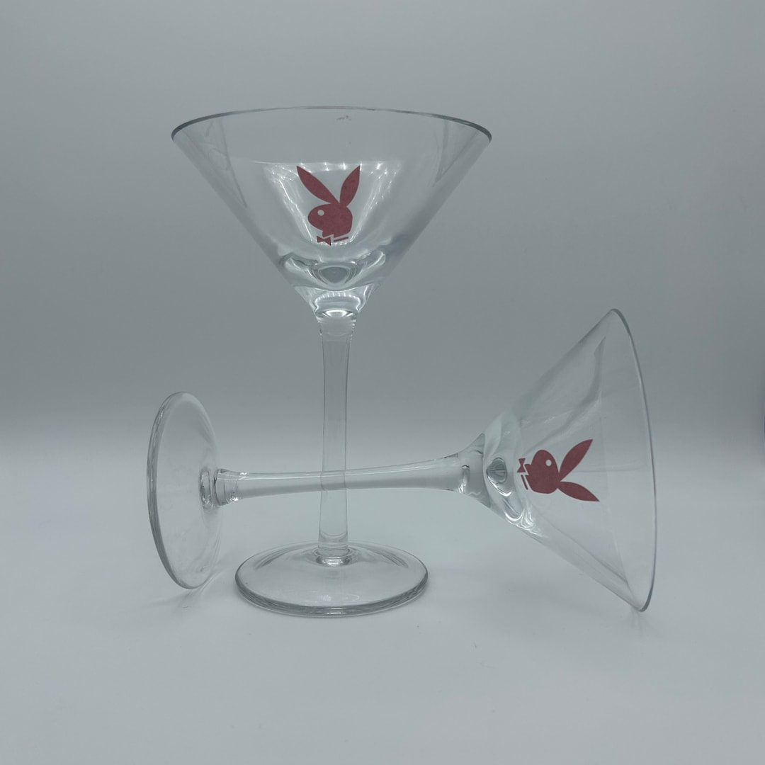 Playboy Bunny Martini Glasses His and Hers Set Champagne, Celebrate ...