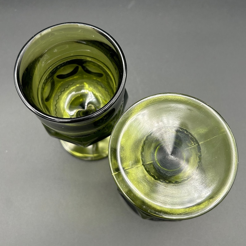 Kings Crown Water Wine Goblets -set of 2, Olive, Green, Thumbprint ...