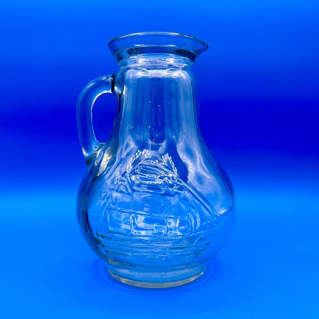 Embossed Sailing Ship Pitcher With Pour Spout – Nautical Coastal Decor ...