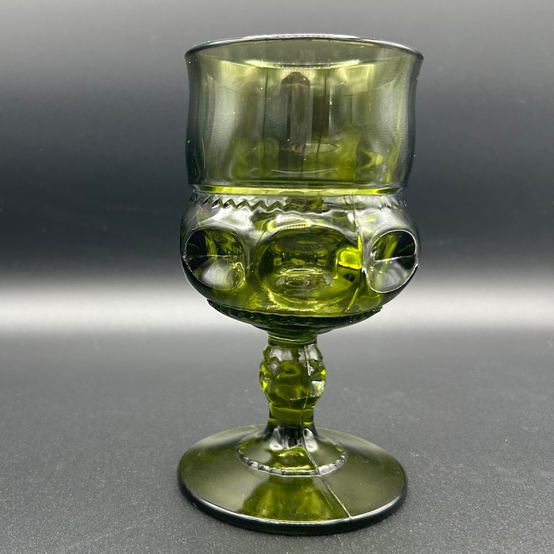 Kings Crown Water Wine Goblets -set of 2, Olive, Green, Thumbprint ...