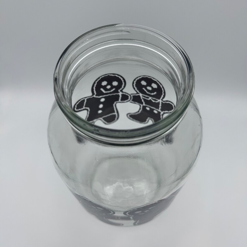 Calton Glass Gingerbread Man Cookie Jar With Lid, Vintage Kitchen Decor ...