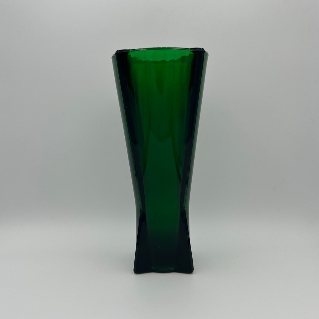 Green Atomic Rocket Vase Anchor Hocking Art Deco Forest Vintage Antique Etsy