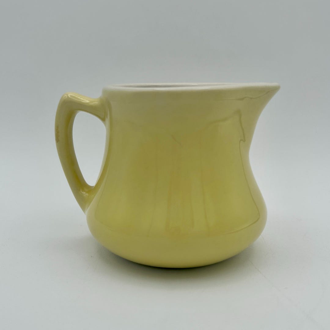 Pale Yellow Ceramic Creamer: Heavy Duty Stoneware Kitchen Pitcher - Etsy