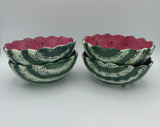 1985 Vintage Ceramic Watermelon Fruit Serving Bowl - Etsy