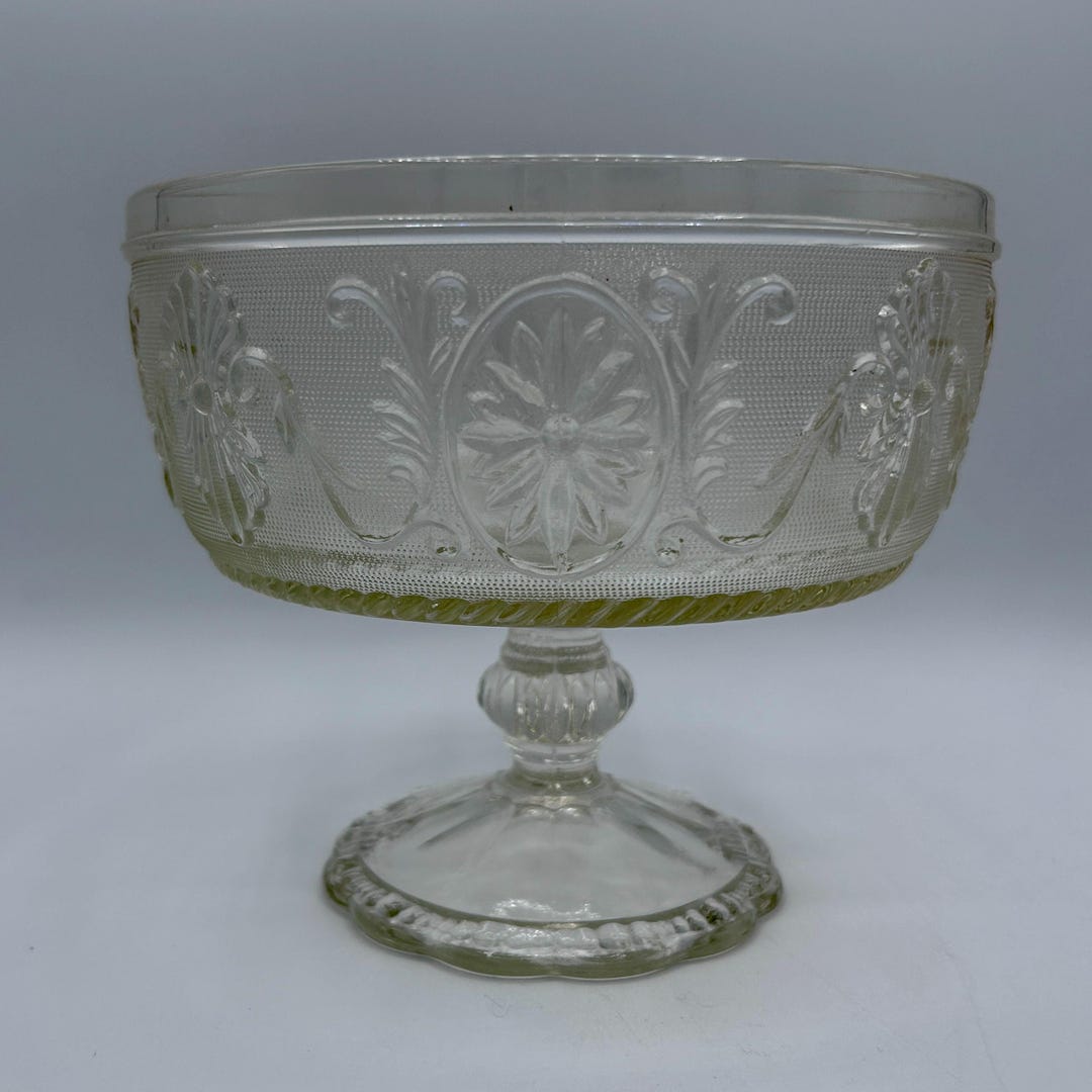Indiana Glass Compote Dish: Elegant Pressed Glass Pedestal Fruit Bowl ...
