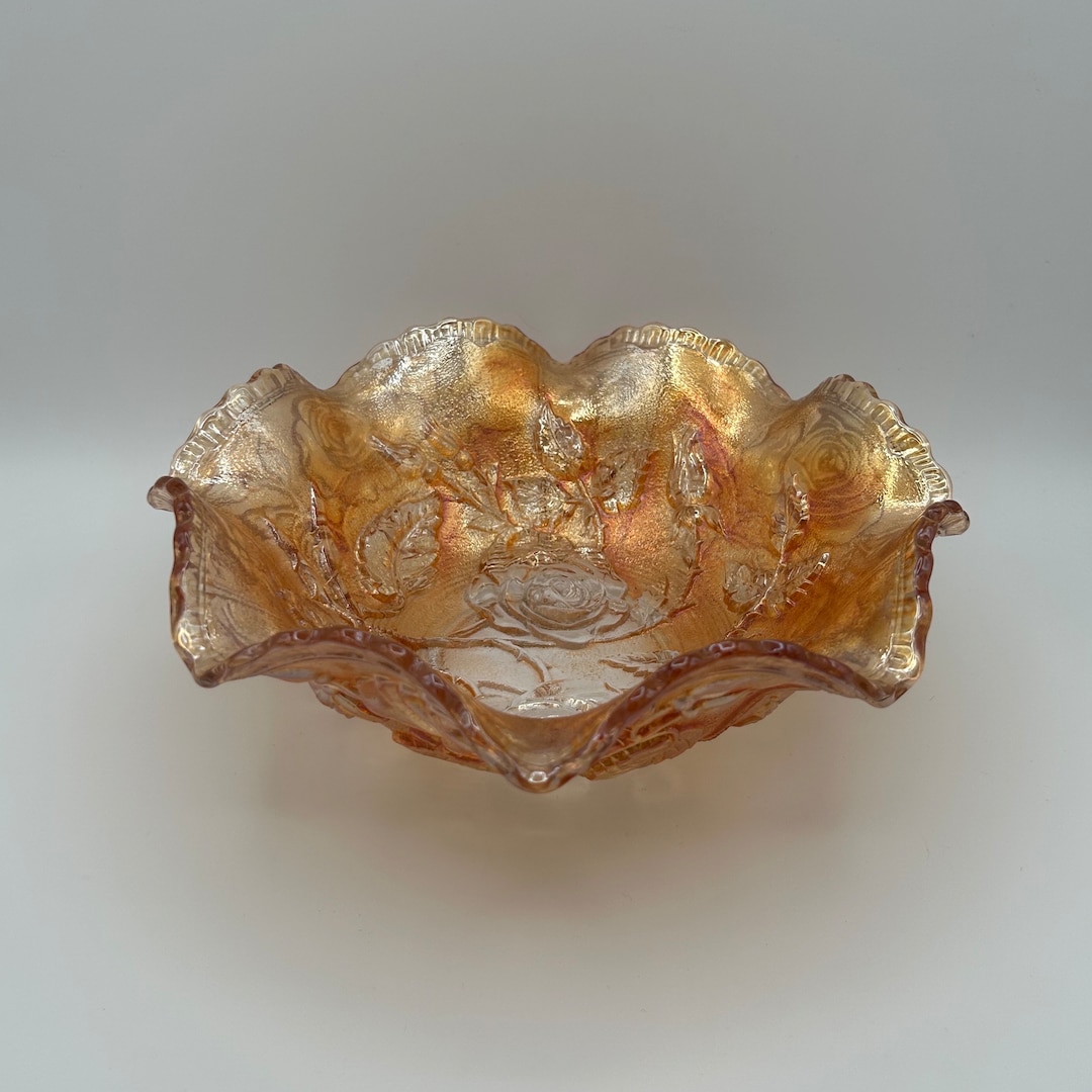 Imperial Glass Ruffle Bowl - Rose, Marigold, Ruffle, Carnival, Glass ...