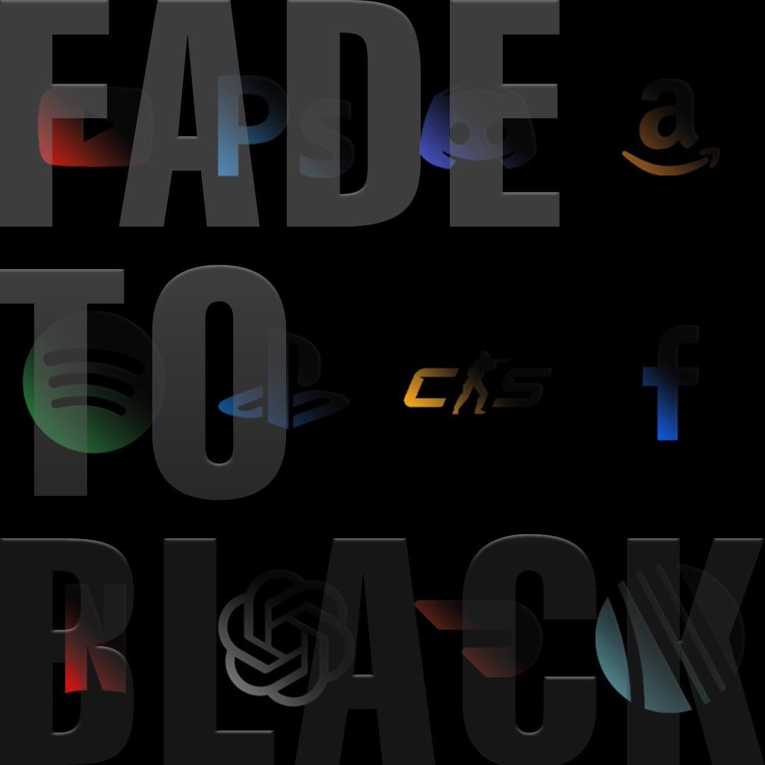 Fade to Black | Minimal Dark Icon Pack for Iphone, Android, & Windows ...