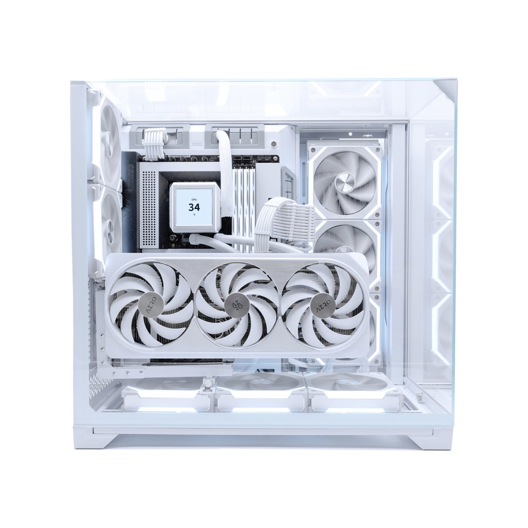 White Gaming PC snowblind Custom High-end Computer 4090 I9-14900ks 64GB ...