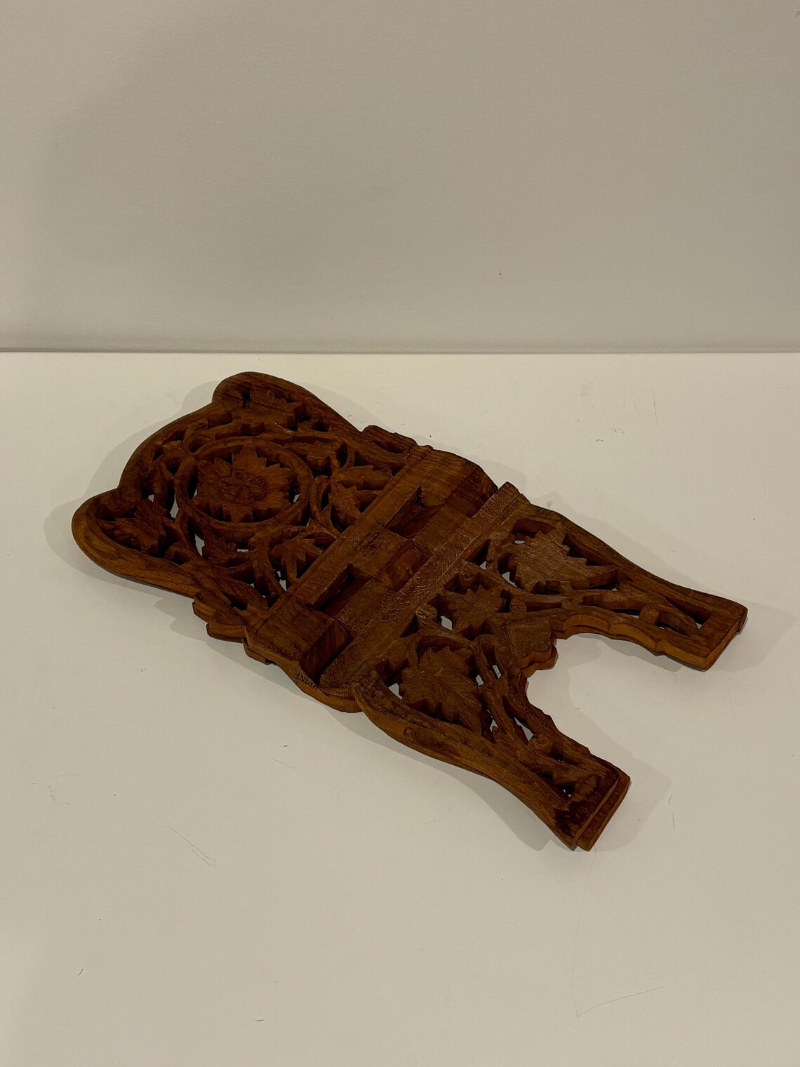 Vintage Wooden Book Holder- Wood Book Holder- Collapsible Book Stand ...