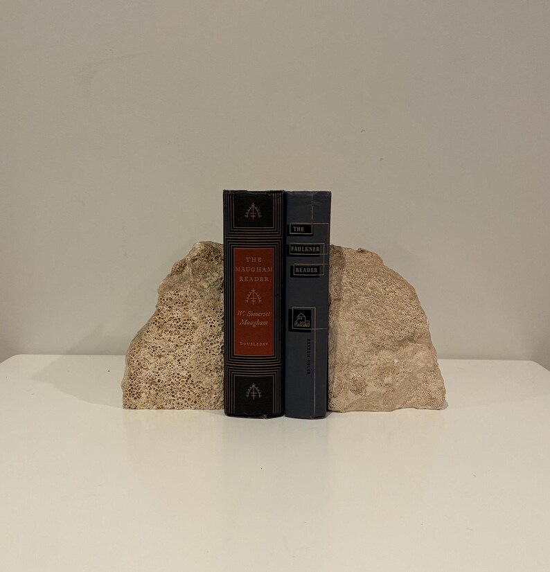 Vintage Stone Bookends- Bookshelf Decor- Free Shipping - Etsy