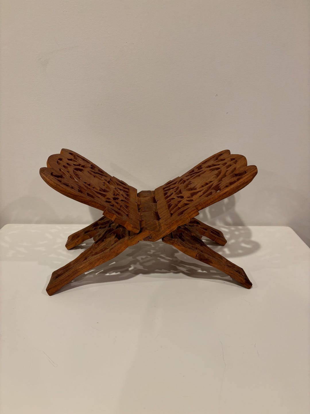 Vintage Wooden Book Holder- Wood Book Holder- Collapsible Book Stand ...