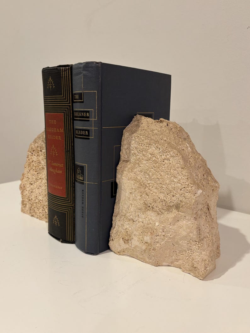 Vintage Stone Bookends- Bookshelf Decor- Free Shipping - Etsy