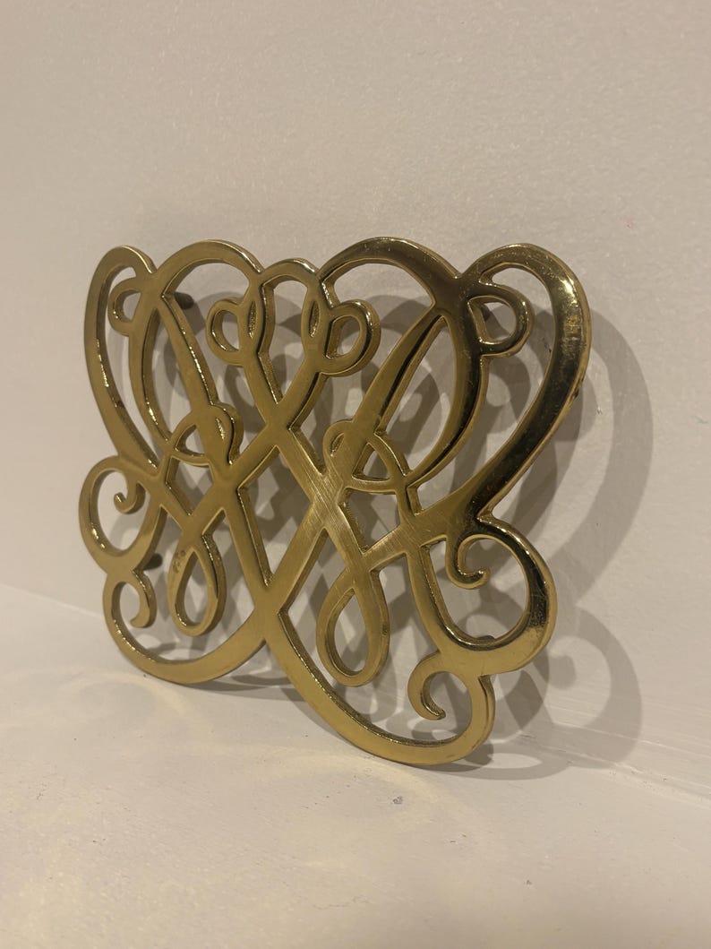 Vintage Brass Trivet- the Colonial Williamsburg- Hot Plate- Gold Trivet ...